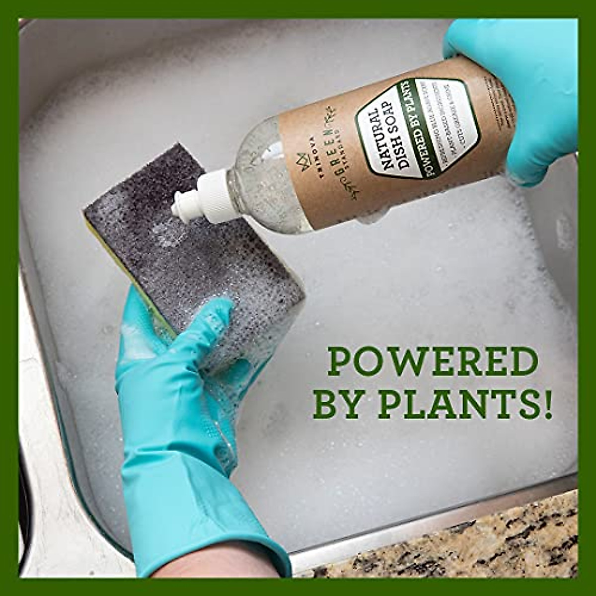 TriNova Natural Dish Soap Organic Formula - for Cleaning Dishes & Washing All Kitchen Items. Powerful & Eco Friendly Cleaner (2 Pack of 24 oz Bottles)