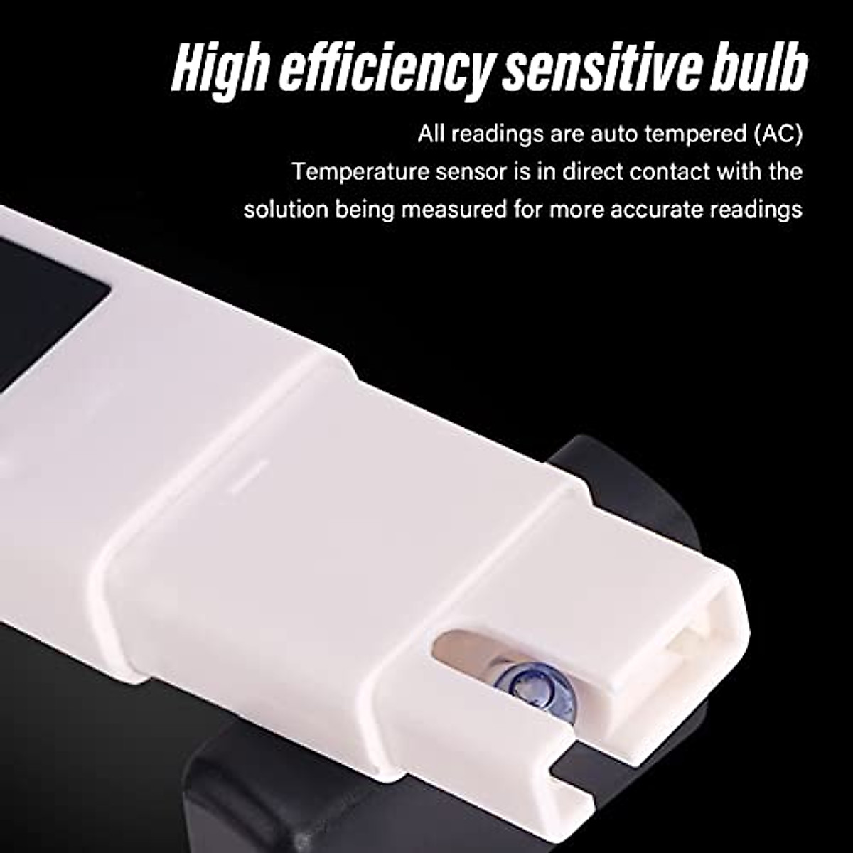 Water PH Tester, 0‑14PH Accurate Detection Automatic Calibration Automatic Temperature Replenishment Water Quality Tester Highly Sensitive Probe for Aquarium