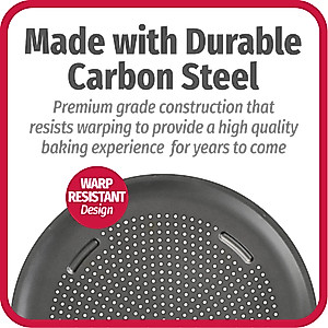 GoodCook AirPerfect Nonstick 16” Pizza Pan - Set of 2 - Pizza Trays for Oven, Perforated Round Pizza Pan, Carbon Steel Baking Pan, Homemade, Frozen & Leftover Slices