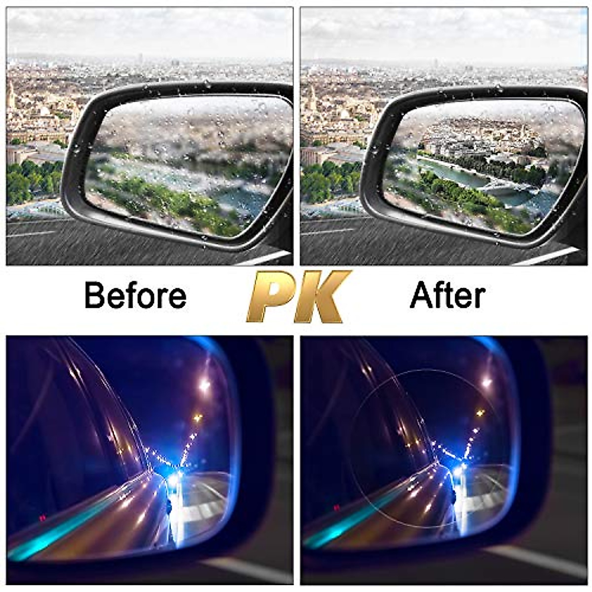 12 Pieces Car Rearview Mirror Film Rainproof Waterproof Mirror Film Anti Fog Nano Coating Car Film for Car Mirrors and Side Windows