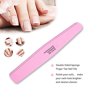 5pcs Nail File Buffer, 100/180 Double Sided Grit Gel Nail File Set, Manicure Tools File Block Nail Polisher for Nail Grooming and Styling