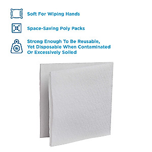 Brawny Professional 1/4-Fold A400 Disposable Cleaning Towel by GP PRO (Georgia-Pacific), White, 29215, 50 Towels Per Pack, 16 Packs Per Case (800 Total)