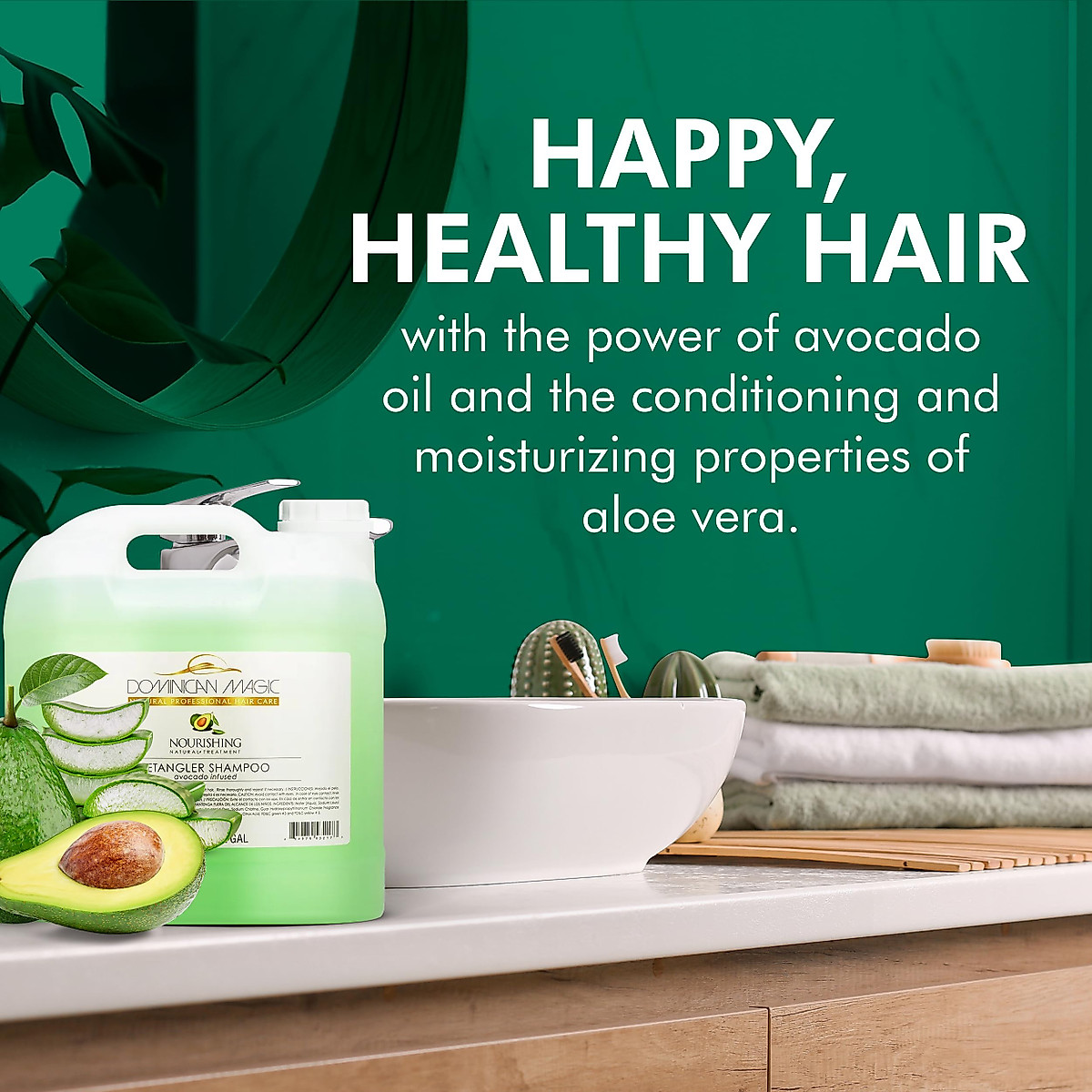 Dominican Magic Detangler Avocado Conditioner - Hair Conditioner for Women, All Natural Hydrating Conditioner, Coconut Infused Suitable for All Hair Types, 1 Gal