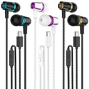 Kirababy Earbuds Wired with Microphone, USB C in-Ear Headphones, Powerful Heavy Bass, High Definition, Earphones Wider Compatible with Most Type C(Upgraded 2023)