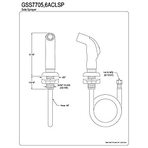 Kingston Brass GSS7706ACLSP American Classic Kitchen Faucet Sprayer for GS7706ASLSP, 7-1/2-Inch Length, Naples Bronze