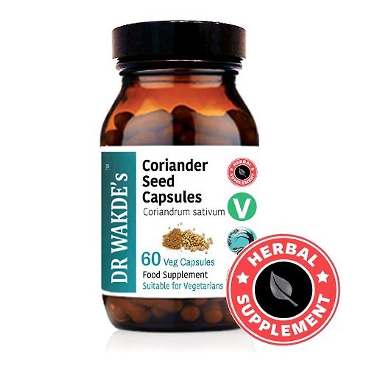 DR WAKDE'S Coriander Seed Capsules (60 Veg Caps, Plant-Based Supplement, Ayurvedic Herb, All Natural, Vegan)