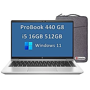 2022 Latest HP ProBook 440 G8 14 FHD 1080p IPS 4-Core Intel i5-1135G7(Beat i7-10510U), 16GB RAM, 512GB PCIe Silver Windows 11 Pro|16GB|512GB SSD