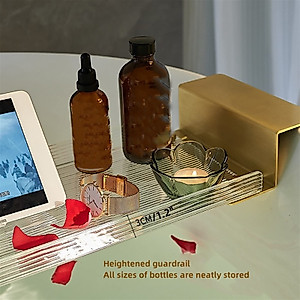Acrylic Bathtub Tray Caddy Non-Slip Bath Tub Tray Table with Gold Brushed Handles,Reading Rack,Tablet Holder,Cellphone Tray and Wine Glass Holder (Size : Ripple+retractable-31.5")
