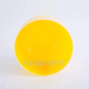 432Hz Perfect Pitch E Note Solar Plexus Chakra Yellow Colored Frosted Quartz Crystal Singing Bowl 8 inch mallet &o-ring included