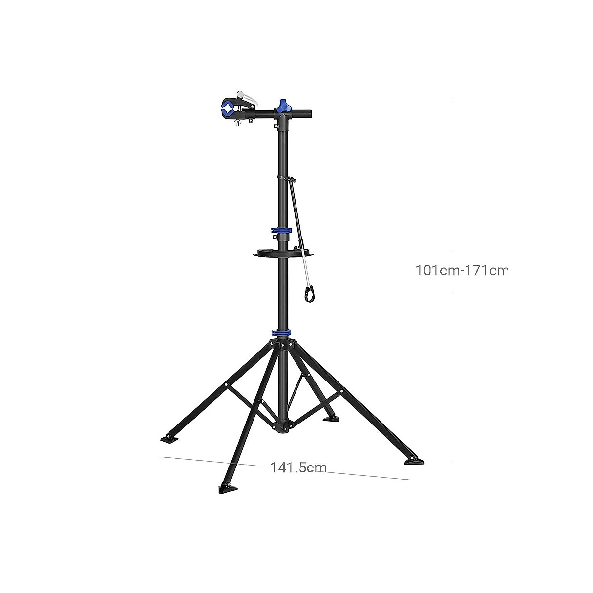 Cross Land Bike Repair Stand with Quick Release Bicycle Maintenance Rack Bike Workstand Height Adjustable and Portabl with Tool Tray Extensible Bike Repair Rack for Road & Mountain Bikes