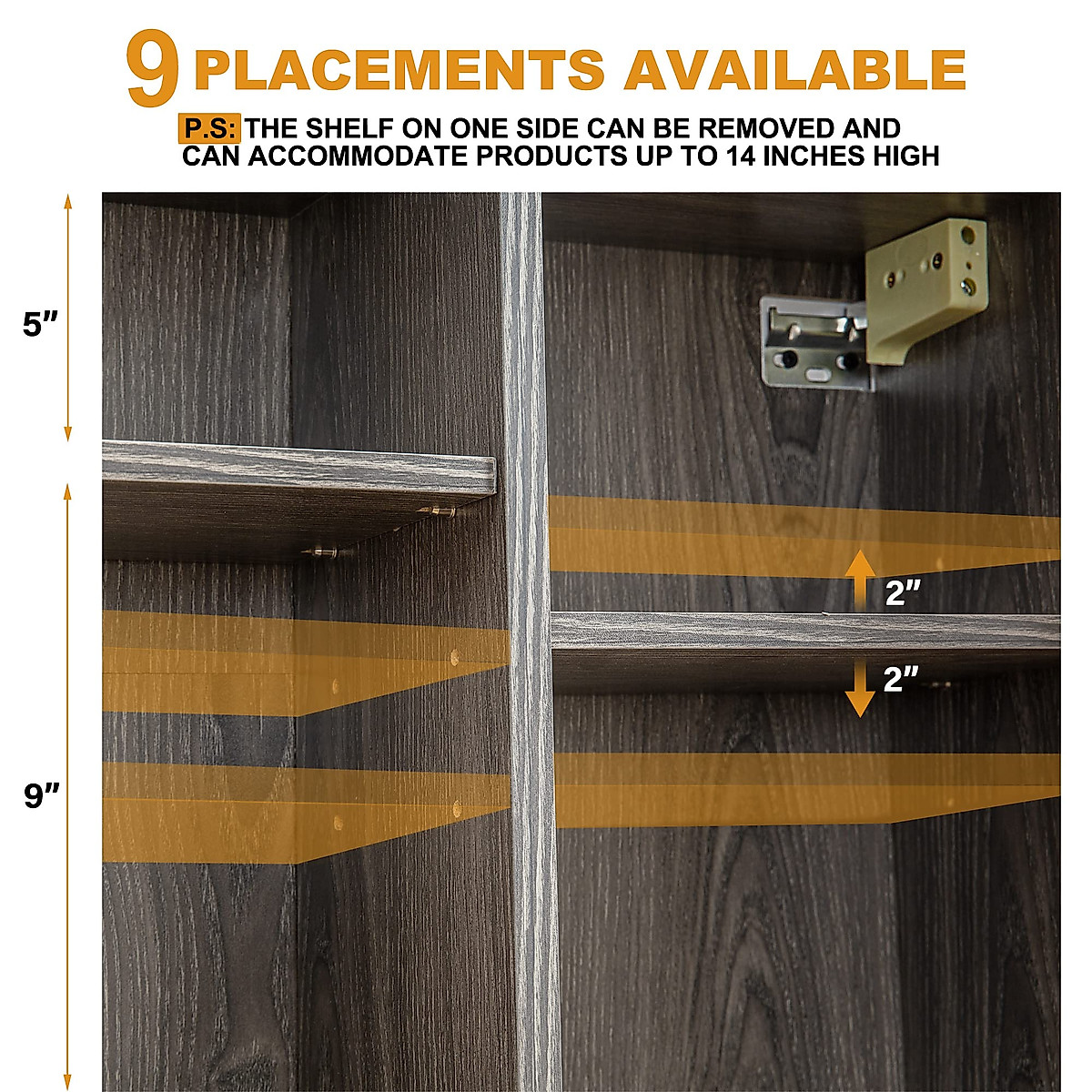 SUNTAGE Bathroom Wall Cabinet, Over Toilet Storage Cabinet w/2 Towel Bar, Paper Roll Holder & Adjustable Shelf in 9 Combinations, Medicine Cabinets Ideal for Bathroom, Kitchen (Brown)