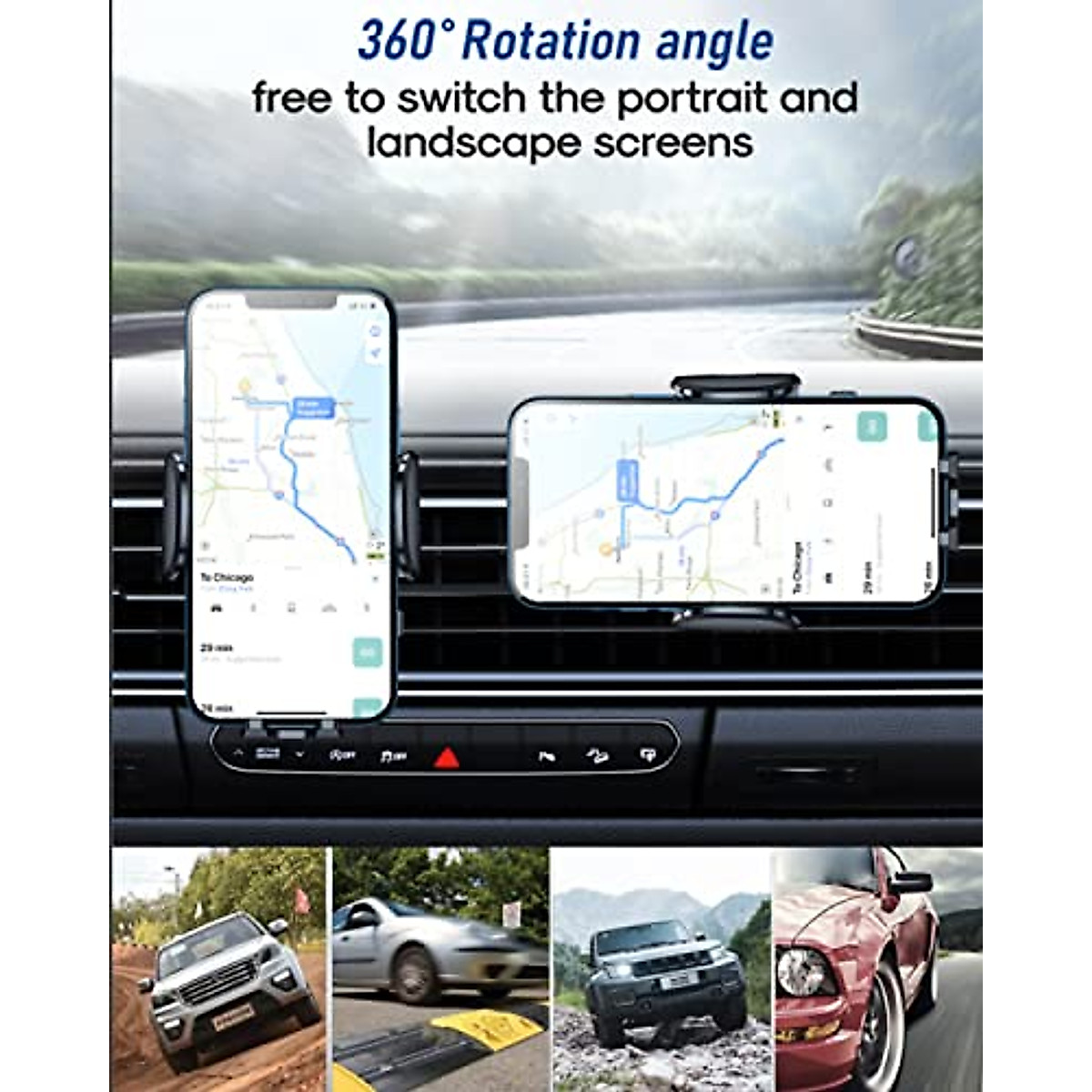 MLIFEMFUL Phone Mount for Car, 3 in 1 Car Phone Holder Mount Long Arm High Temperature Resistance Suction Cup,Cell Phone Holder for iPhone & All Smartphone Dashboard Windshield Vent Clip Compatible