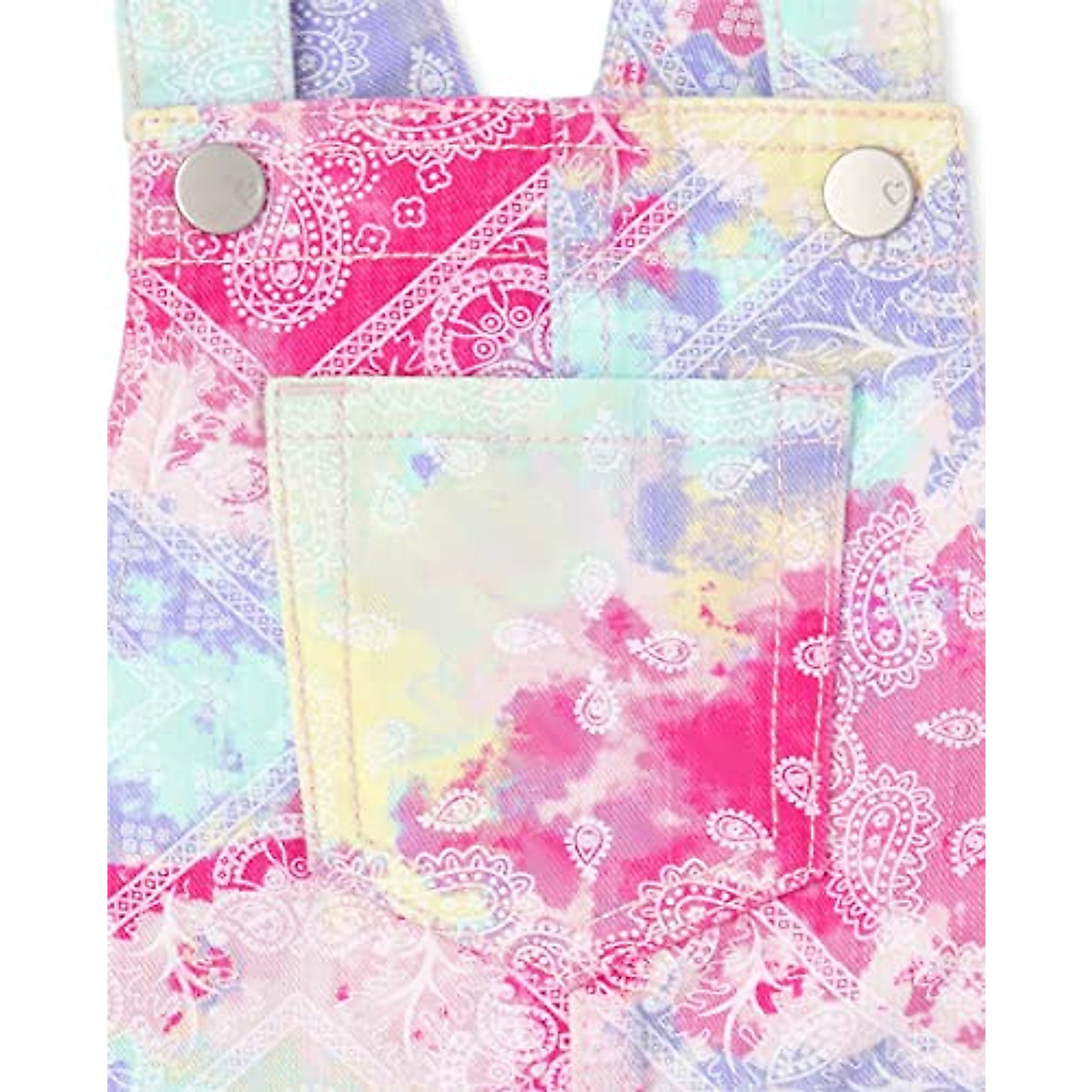 The Children's Place baby girls The Children's Place and Toddler Tie Dye Bandana Twill Shortalls Rompers, Pink, 2T US
