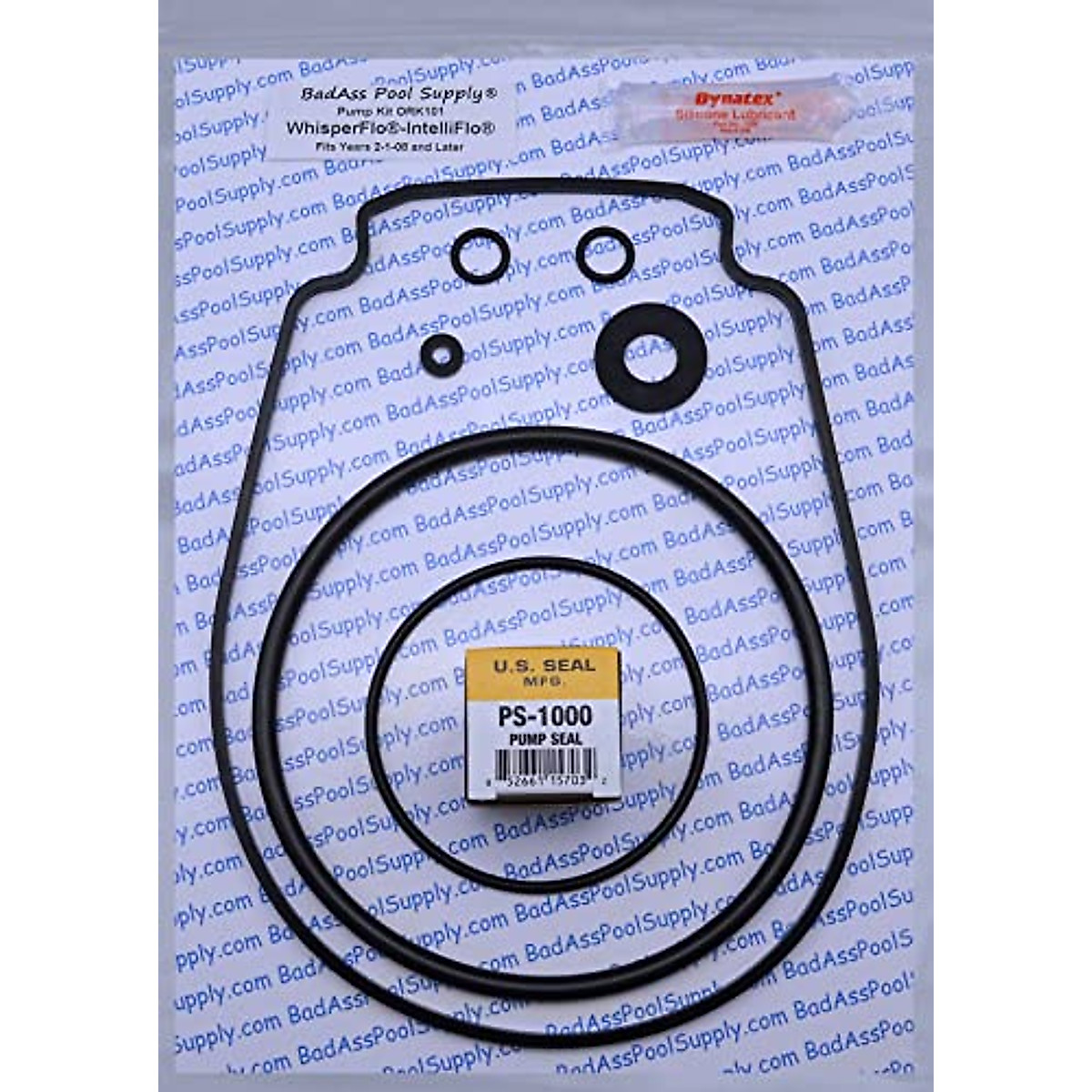 BadAss Pool Supply O-Ring Rebuild Repair Kit for Pentair WhisperFlo/IntelliFlo, Black Gasket, for Pumps Built 2-1-2008 and Later. This Includes The #1 Choice of Shaft Seals from US Seal Mfg.