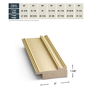 Frame My TV Deco TV Frames - Antique White Smart Frame Compatible ONLY with Samsung The Frame TV (55", Fits 2021-2025 Frame TV)