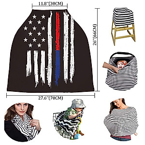 Independence Day Baby Nursing Cover Carseat Canopy Patriotic Stars American Blue Red Lines Flag Breathable Privacy Breastfeeding Scarf Multi Use Car Seat Covers for Boys or Girls