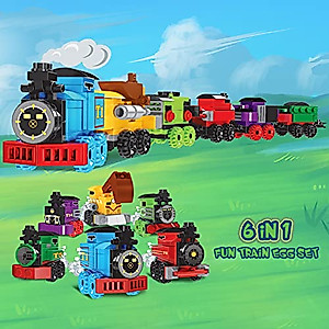 JMBricklayer Party Favors for Boys Girls, 12 in 1 Train Building Blocks Sets, Creative Mini Building Blocks Sets for Goodie Bags, Birthday Gifts,Classroom Prize