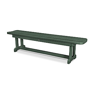 POLYWOOD Park 72-Inch Harvester Backless Bench, Green