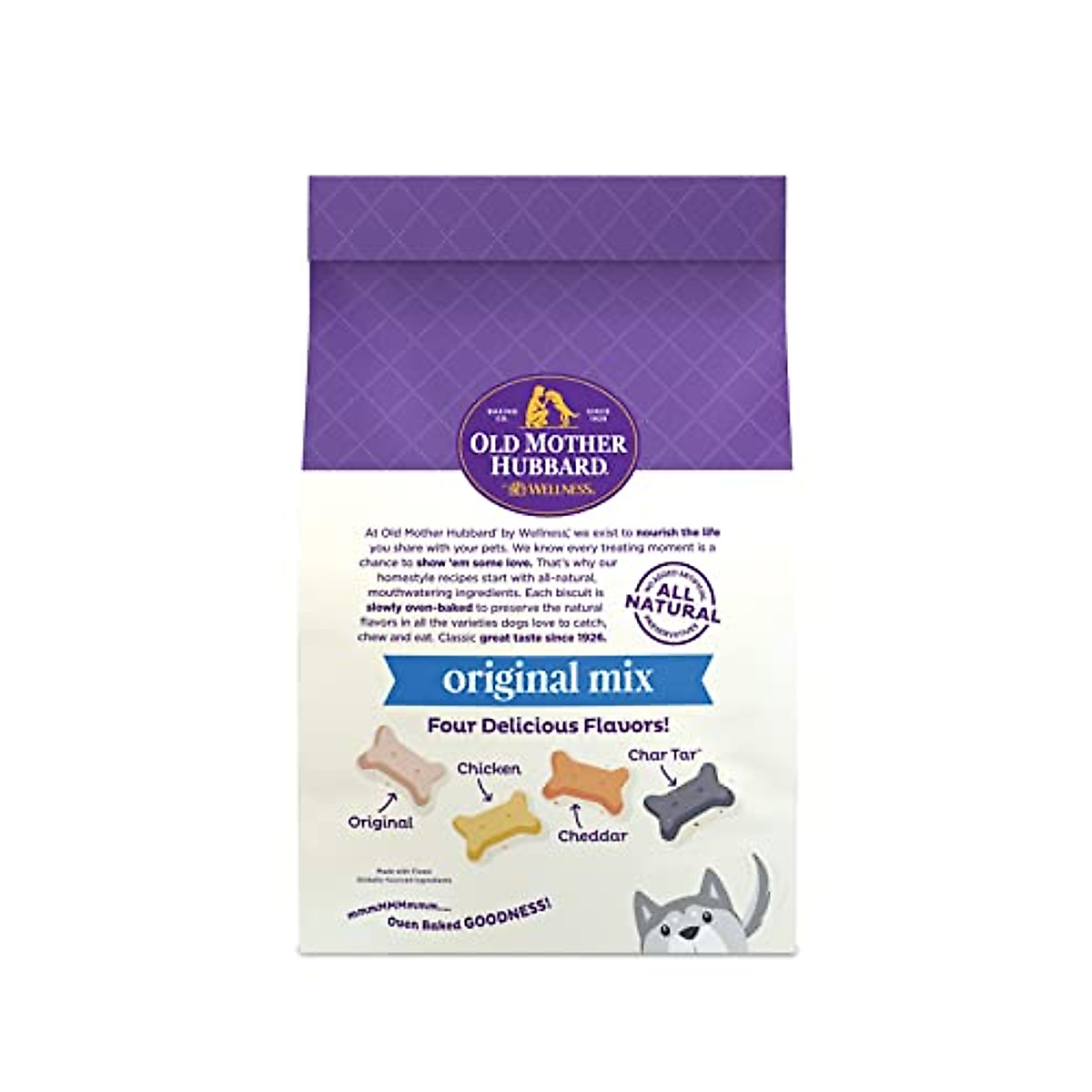 Old Mother Hubbard by Wellness Classic Original Mix Natural Dog Treats, Crunchy Oven-Baked Biscuits, Ideal for Training, Small Size, 3.8 pound bag