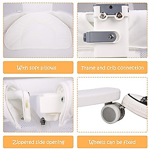 COLOR TREE Baby Bassinet Bedside Sleeper Bedside Crib with 6 Wheels, Mosquito Net, Comfy Mattress for Newborn Baby/Infant, Portable