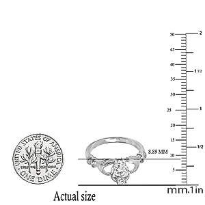 Dazzlingrock Collection Sterling Silver Cubic Zirconia Irish Friendship & Love Heart Claddagh Ring, Size 6