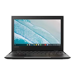 Lenovo 100e Chromebook (2nd Gen) MTK 81QB Business Laptop, 11.6" HD Display, MediaTek MT8173C Quad-core 2.1GHz 4GB RAM 16GB eMMC, PowerVR GX6250, Bluetooth SD Card Reader Google Chrome OS