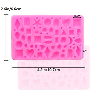 2 Pieces Silicone Gummy Candy Molds Gems Shape Christmas Molds Heart Shape Christmas chocolate Molds Star Shape Fondant Molds Resin Silicone Molds for Cake Chocolate Jelly Ice Cookies