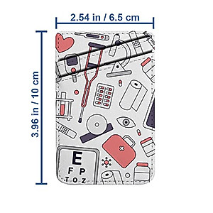 Diascia Pack of 2 - Cellphone Stick on Leather Cardholder ( Medical Pharmaceutical Hospital Pattern Pattern ) ID Credit Card Pouch Wallet Pocket Sleeve