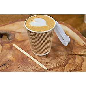 Makerstep 1000 Birch Wood Coffee Stirrers, 7 Inch Coffee Stir Sticks, Eco-friendly, Sturdy Wooden Sticks. Splinter Free, Round End. For Tea, Beverage, and Popsicle.