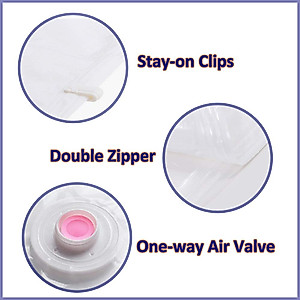 Neahom Hanging Vacuum Storage Bags for Clothes, 6 Pack (3 Jumbo, 3 Large) Vacuum Seal Bags for Clothing, Space Saver Bags Vacuum Sealer Bags Compression Bags for Travel, Closet Organizer, Clear