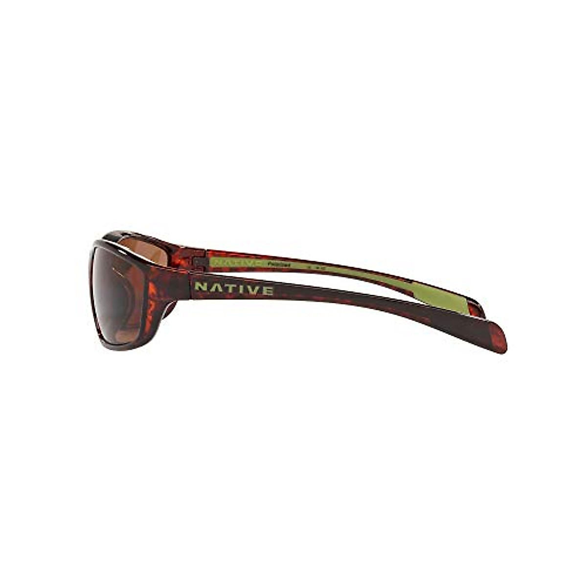 Native Eyewear Kodiak Polarized Rectangular Sunglasses, Maple Tortoise/Brown, 60 mm