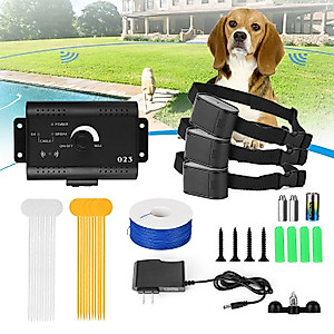 Electric Fence for Dogs Wireless Pet Safe Containment System,with Rechargeable Waterproof Training Collar & 656FT Underground Boundary Wire,Covers up to 1.2 Acre,Suitable for Small,Medium,Large Dogs,