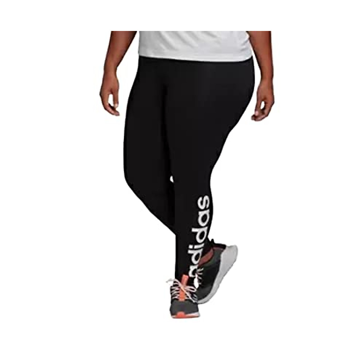 adidas Women's Athletics Essentials 3-Stripes Tights, Black/White, Large