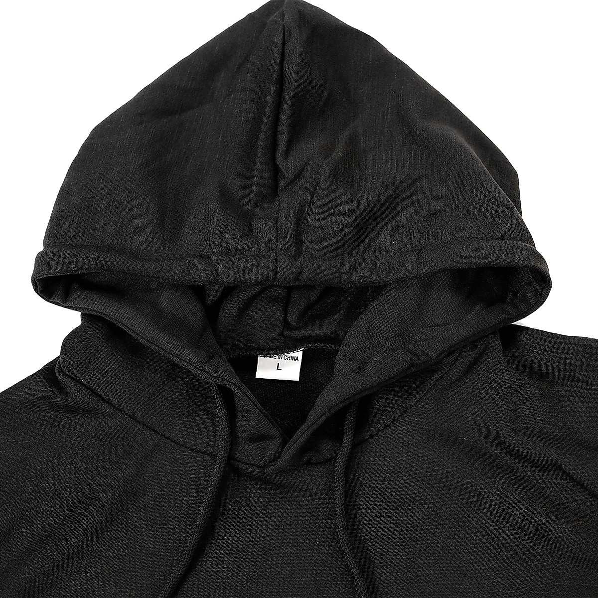 Rela Bota Mens Fashion Workout Hooded T-Shirts Hoodies Casual Sport Athletic Long Sleeve Gym Pullover Tops Black