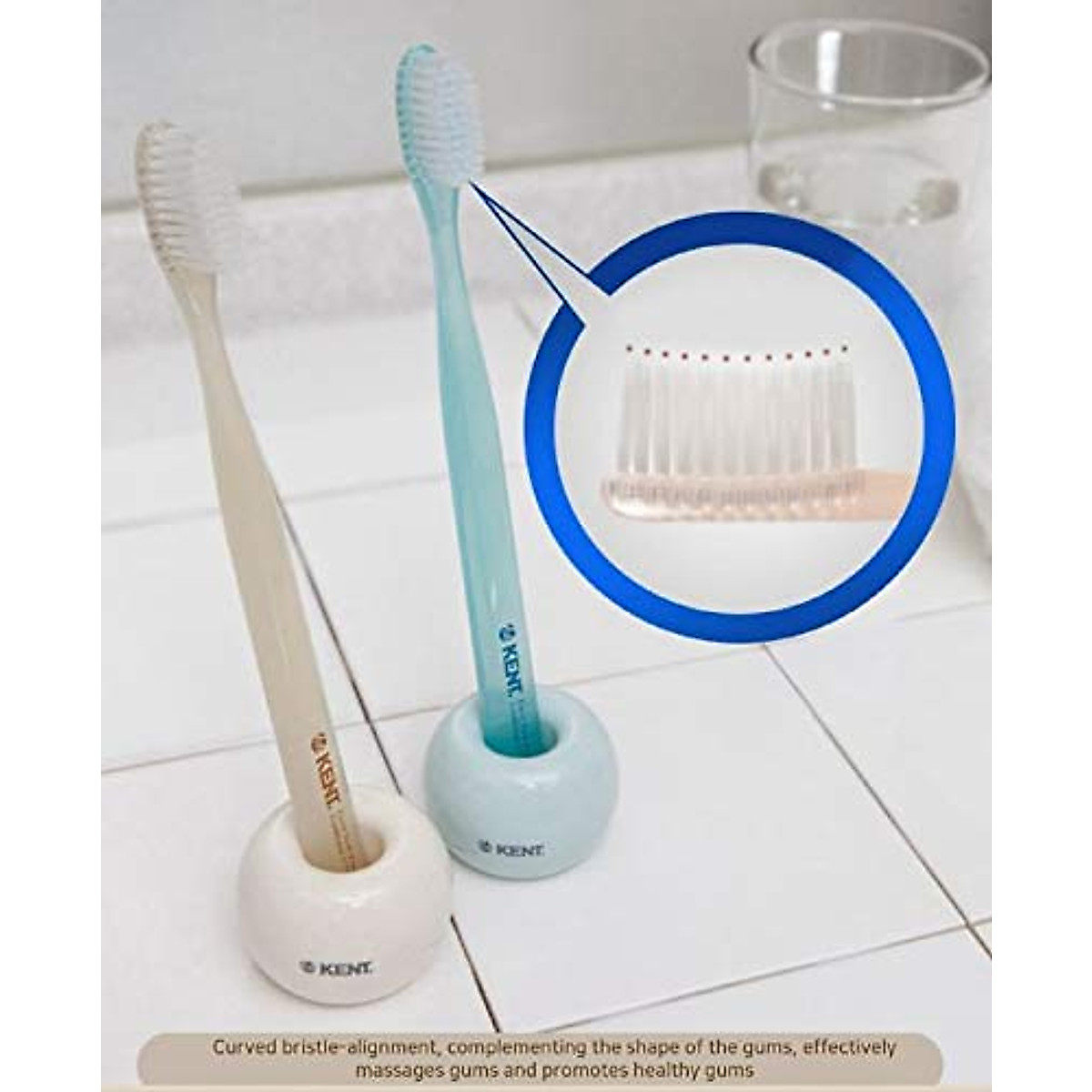 [KENT] CLASSIC Medium Head Extra Soft Toothbrush, Sensitive Teeth & Gums for Adults & Teens - (Set of 6)