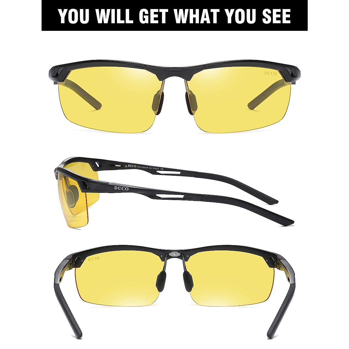 DUCO Night-vision Glasses Polarized Night Driving Men's Shooting Glasses