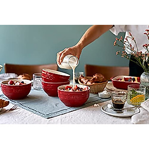 STAUB Ceramics Universal Bowl Set, 6.5-inch, Cherry, 32 Ounces