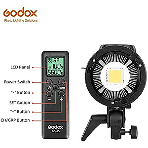 Godox SL-60W CRI 95+ LED Video Light SL60W White 5600±300K Version 60WS Bowens Mount Wirelessly Adjust Brightness, 433MHz Grouping System + Reflector