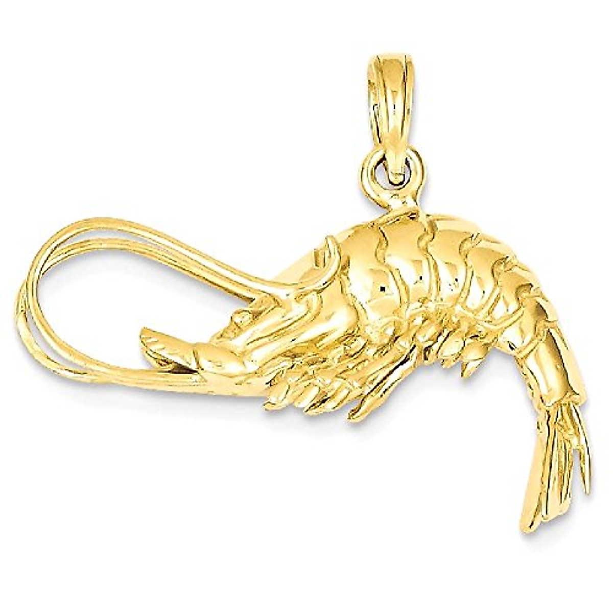 IceCarats 14K Yellow Gold Shrimp Necklace Charm Pendant Only