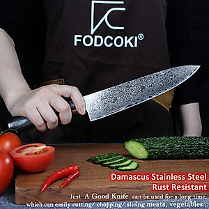 Receive Both-8" Damascus Gyuto Knife and 8" Damascus Kitchen Knife
