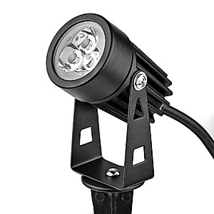 Lemonbest 2pcs Bright Outdoor Landscape LED Lighting Mini Lawn Lamp with 110V AC Power Plug for Garden Path Courtyard Spot Lights Cool White