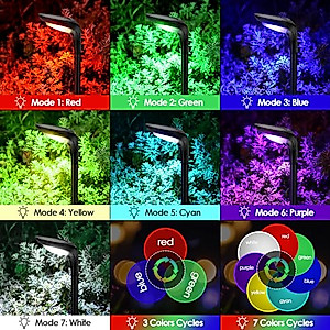 Jvgoo Solar Pathway Lights Color Changing, Upgraded 9 Lighting Modes Solar Garden Lights Outdoor Waterproof, Auto On/Off LED Bright Lights for Halloween Christmas Yard Patio Lawn, 4 Pack