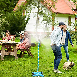 YuYo Misters for Outside Patio, Portable Mist Stand, Flexible Outdoor Misters, Patio Mister for Backyard Pool BBQ Cooling Kids Water Playing, 1.27FT Adjustable Mist Tube + 3 Brass Mist Nozzles