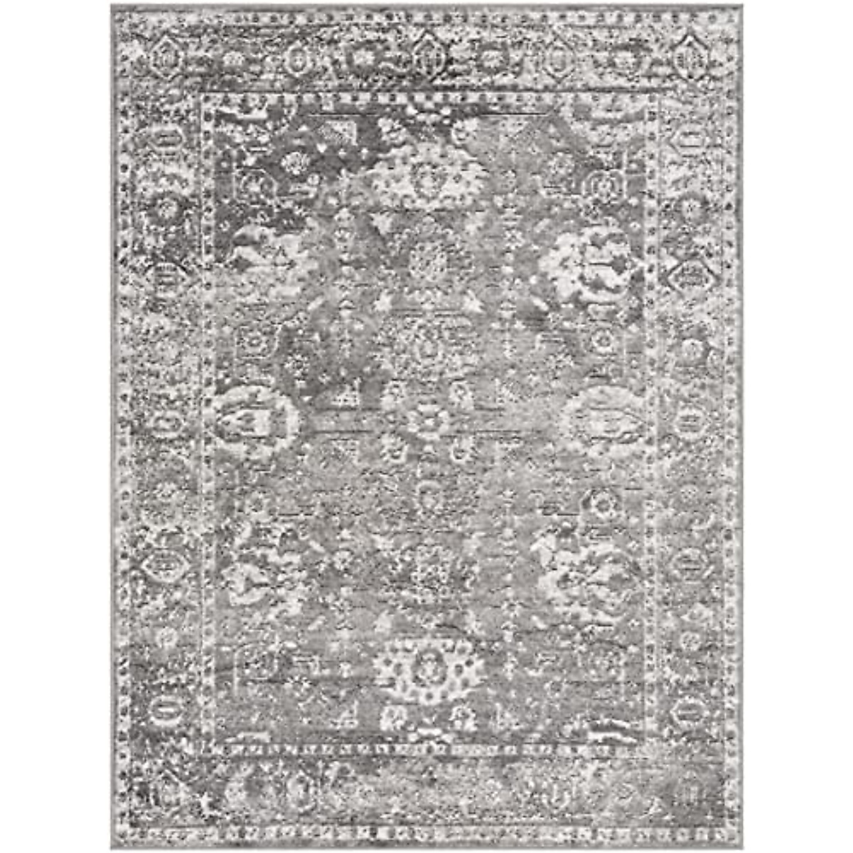Mark&Day Area Rugs, 5x7 Kedrick Transitional Charcoal Area Rug, Gray/White/Black Carpet for Living Room, Bedroom or Kitchen (5'3" x 7'3")