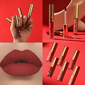 6PCS Matte Liquid Lipstick Set Non-Stick Cup Waterproof Long Lasting Birthday Edition Durable Liquid Lipgloss Beauty Cosmetics Makeup Set Gifts for Women Girls (Birthday Edition)