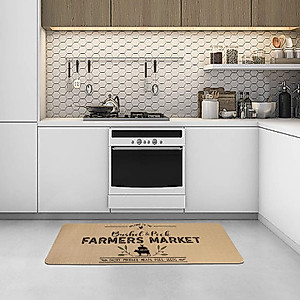 Falflor Farmhouse Kitchen Rugs Set 2 Pieces Non Slip Stain Resistant Cushioned Comfort Standing Mats Easy to Clean (18"x 30"+18"x 48")