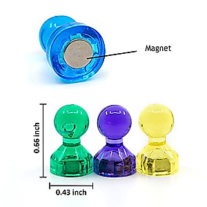 56 Colorful Magnets for whiteboard | 7 Assorted Color Strong Push Pin Magnets | Perfect Magnetic Push Pins to use as Refrigerator Magnets, Whiteboard Magnets, Classroom Magnets, Office Magnets