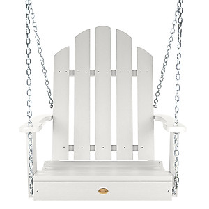 highwood AD-SW2CW23-WHE Classic Westport Adirondack Single Seat 1-Person Porch Swing, White