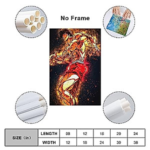 Baki Hanma Poster Baki The Grappler Painting On Canvas Wall Art Poster Scroll Picture Print Living Room Walls Decor Home Posters 12x18inch(30x45cm)