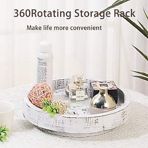 Wood Lazy Susan Kitchen Turntable 12" Rotating Dining Table Centerpiece Spice Rack Cabinet Organizer Storage Serving Tray for Pantry Cabinet Tabletop Spices Makeup Organization Decoration